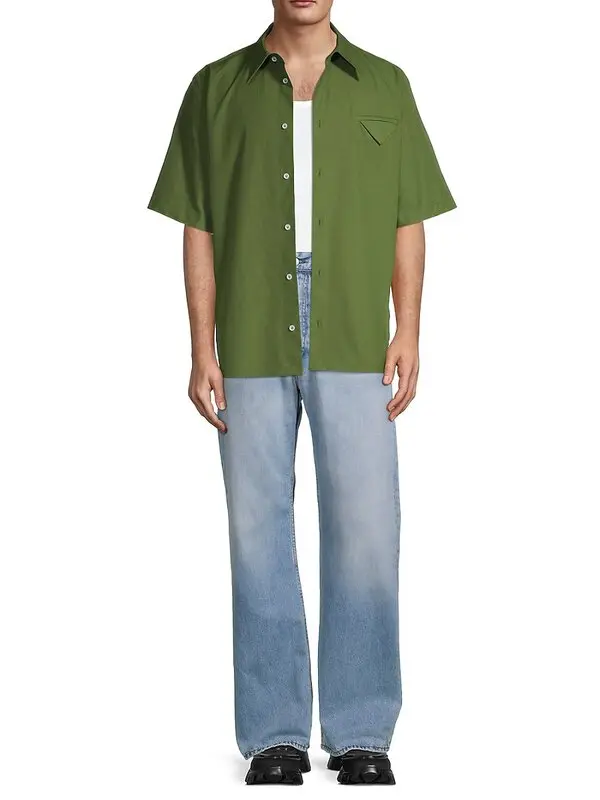 Bottega Veneta Woven Short-sleeved Work Shirt