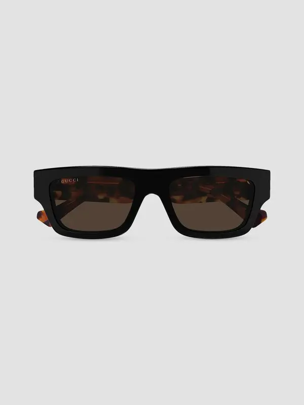 Gucci Web Studi 55mm Acetate Rectangular Sunglasses - Black Multi