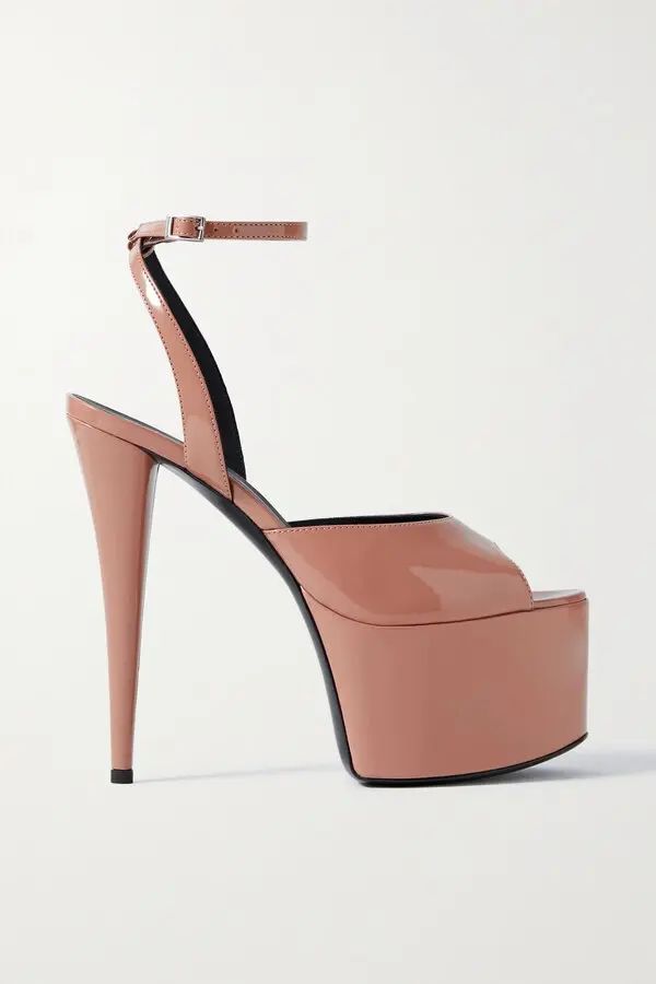 GIUSEPPE ZANOTTI Khalifa Faux Patent-leather Platform Sandals