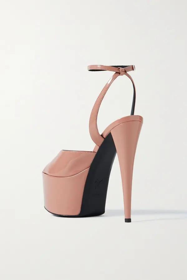 GIUSEPPE ZANOTTI Khalifa Faux Patent-leather Platform Sandals