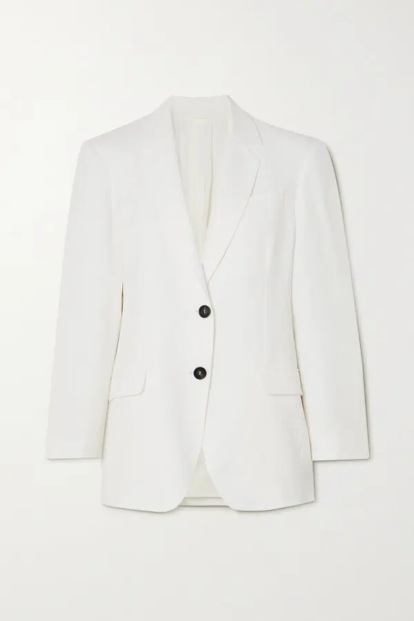 Brunello Cucinelli Twill Blazer - White