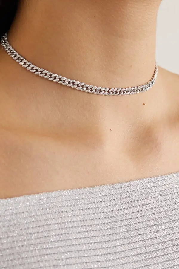 Shay Mini 18-karat Diamond Choker - White Gold