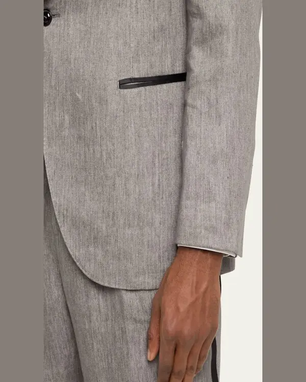 Brunello Cucinelli Linen-blend Shawl Tuxedo