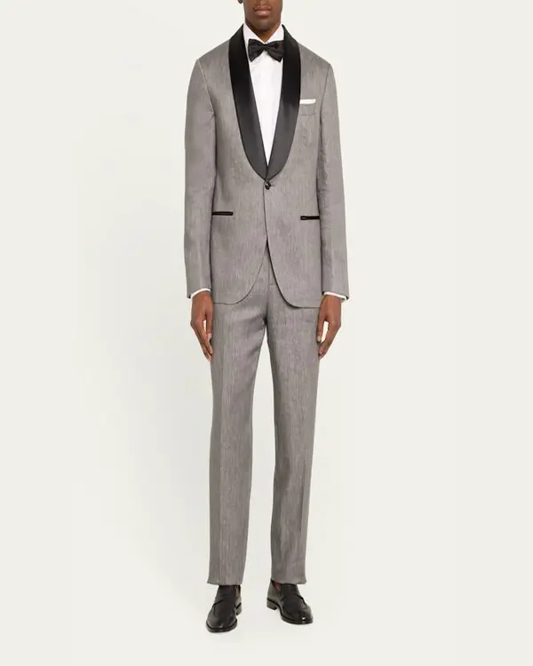 Brunello Cucinelli Linen-blend Shawl Tuxedo
