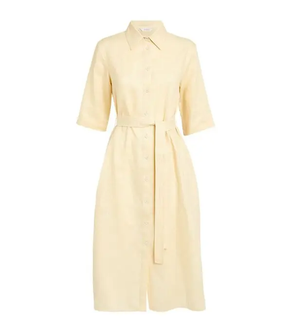 chinese dress ladies Salute Linen Button-Down Long Dress in Camel main image 0