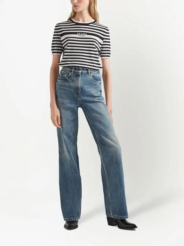 Prada Bleached-effect Straight-leg Jeans