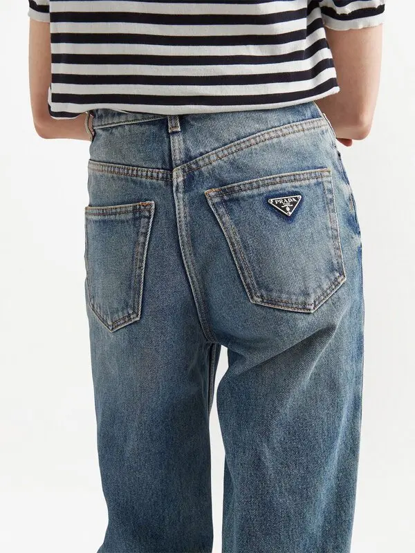 Prada Bleached-effect Straight-leg Jeans