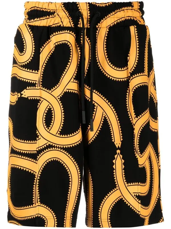 COUNTY OF MILAN Marcelo Burlon Snakes Print Track Shorts