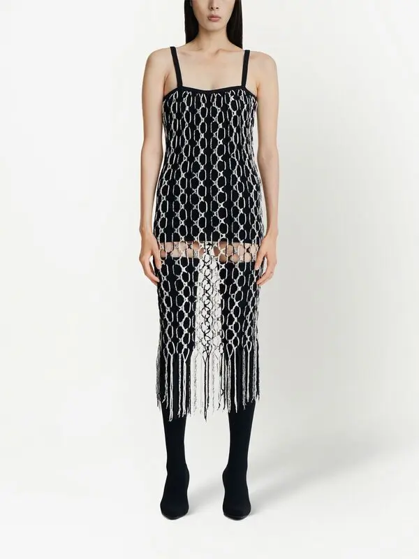 DION LEE Crochet-net Layered Midi Dress