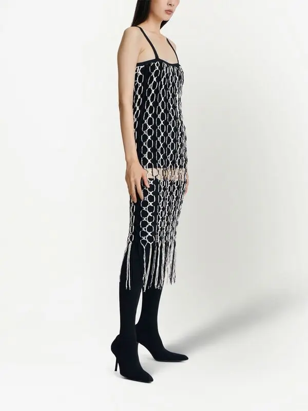 DION LEE Crochet-net Layered Midi Dress