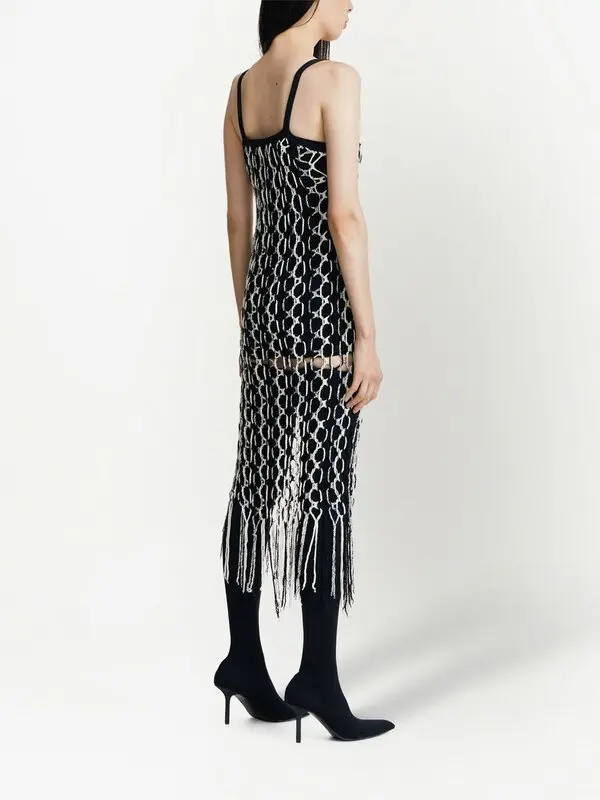 DION LEE Crochet-net Layered Midi Dress