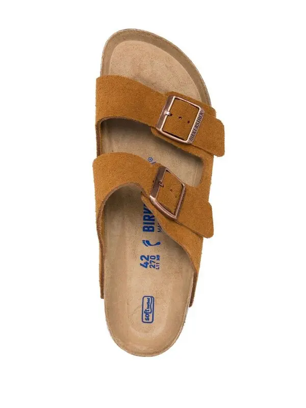 BIRKENSTOCK Suede Double Buckle Sandals - Brown