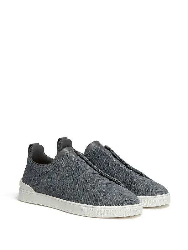 Zegna Triple Stitch Canvas Sneakers