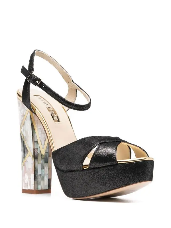FREYA ROSE Cher Noir Calf-suede Sandals