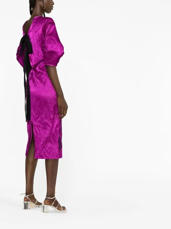 Erdem Floral-embroidered Puff-sleeve Midi Dress