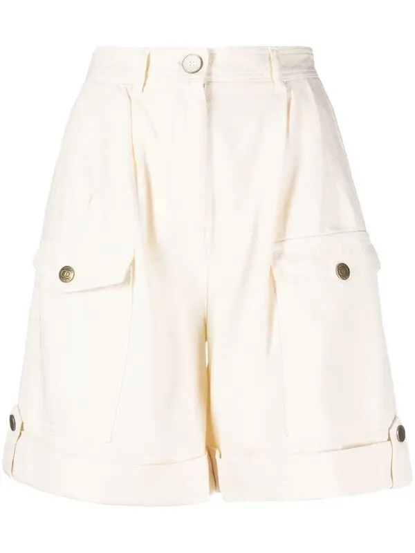 TWINSET Belted Cotton Cargo Shorts