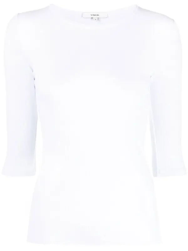 Vince Fine-ribbed Top - White