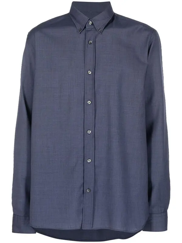 Woolrich Fine-check Virgin Wool Shirt - Blue