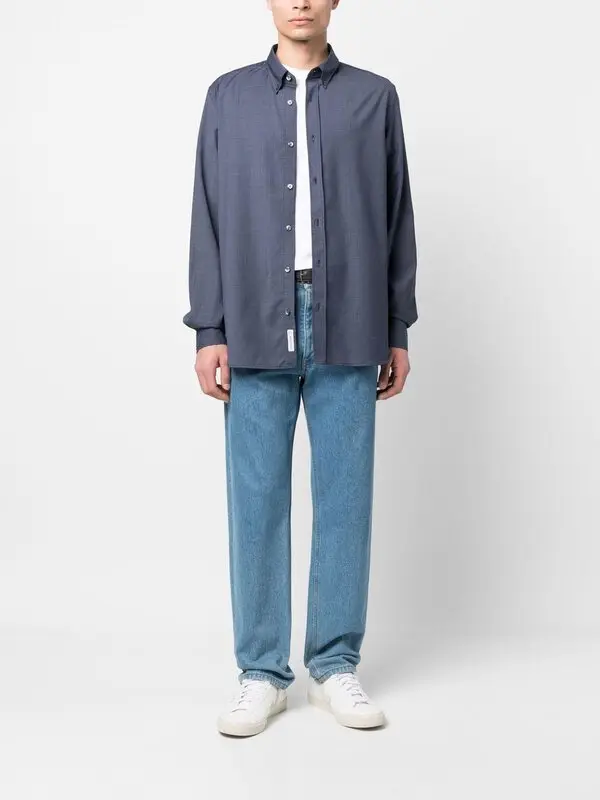 Woolrich Fine-check Virgin Wool Shirt - Blue