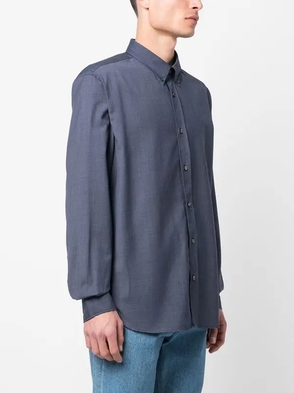 Woolrich Fine-check Virgin Wool Shirt - Blue