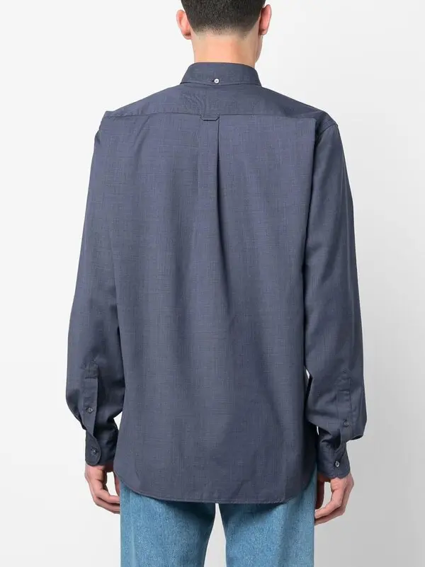 Woolrich Fine-check Virgin Wool Shirt - Blue