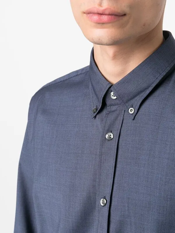Woolrich Fine-check Virgin Wool Shirt - Blue