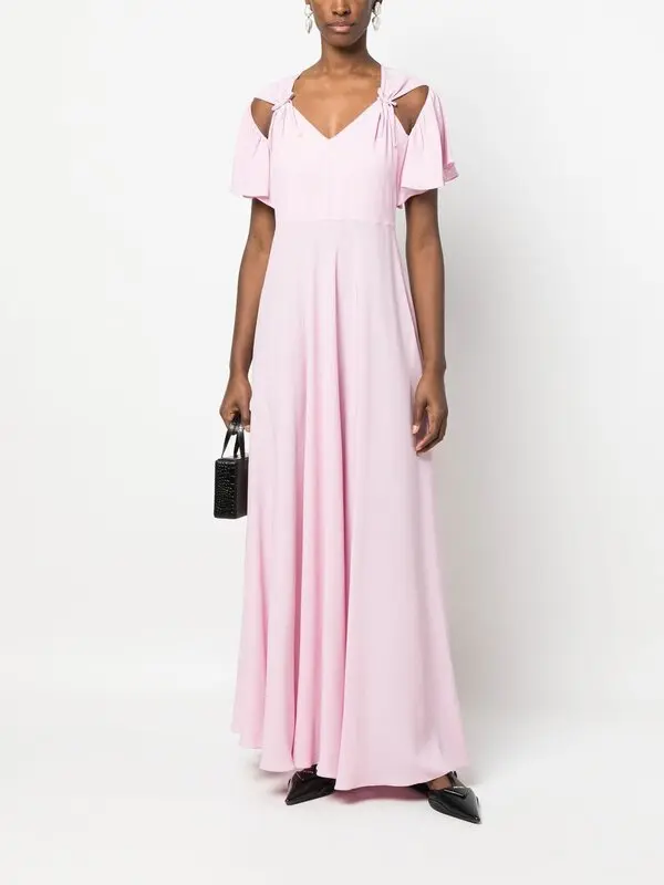 Vivetta Ruched Cut-out Maxi Dress - Pink