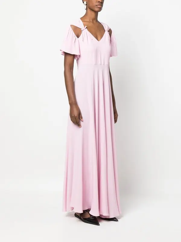 Vivetta Ruched Cut-out Maxi Dress - Pink