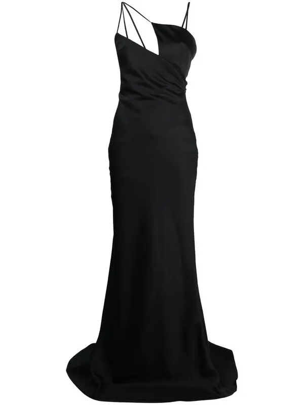 Attico Melva Long Dress - Black