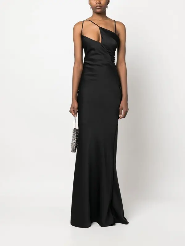 Attico Melva Long Dress - Black