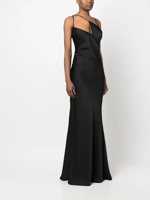 Attico Melva Long Dress - Black