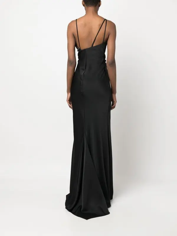Attico Melva Long Dress - Black