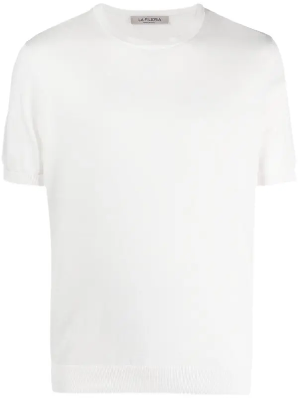 FILERIA Short-sleeved Cotton Jumper - White