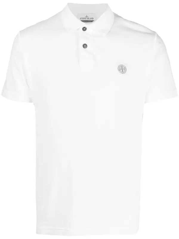 Stone Island Compass-patch Polo Shirt - White