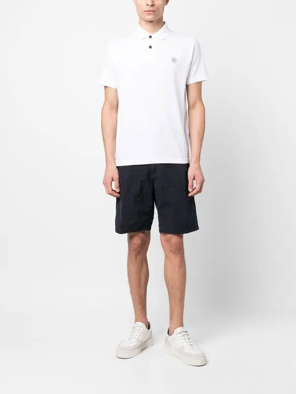 Stone Island Compass-patch Polo Shirt - White