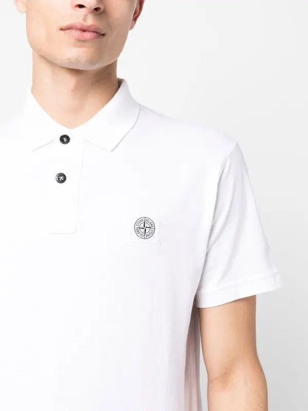 Stone Island Compass-patch Polo Shirt - White