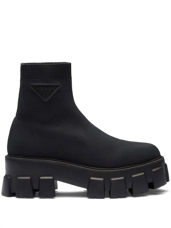 Prada Monolith Sock-style Ankle Boots