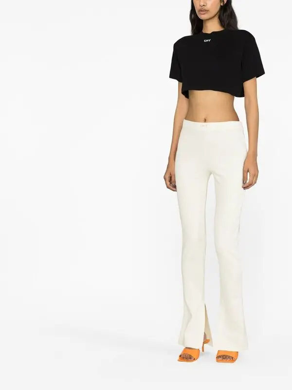 Off-White Sleek Split Leggings - White