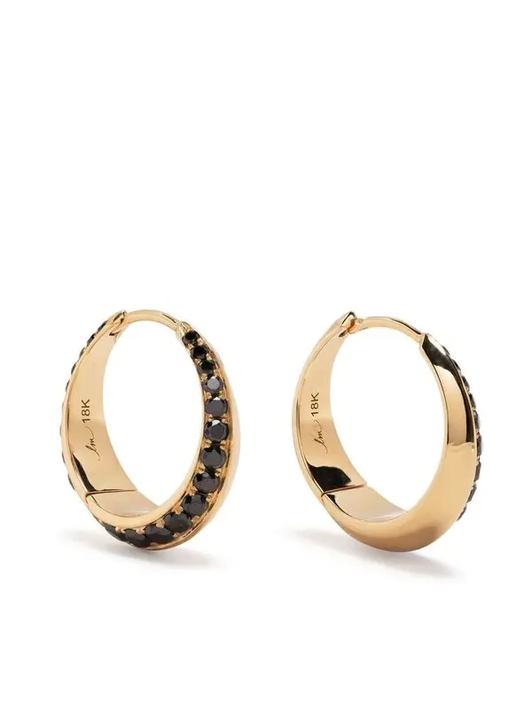 Lizzie Mandler Othello Hoop Earrings - Black