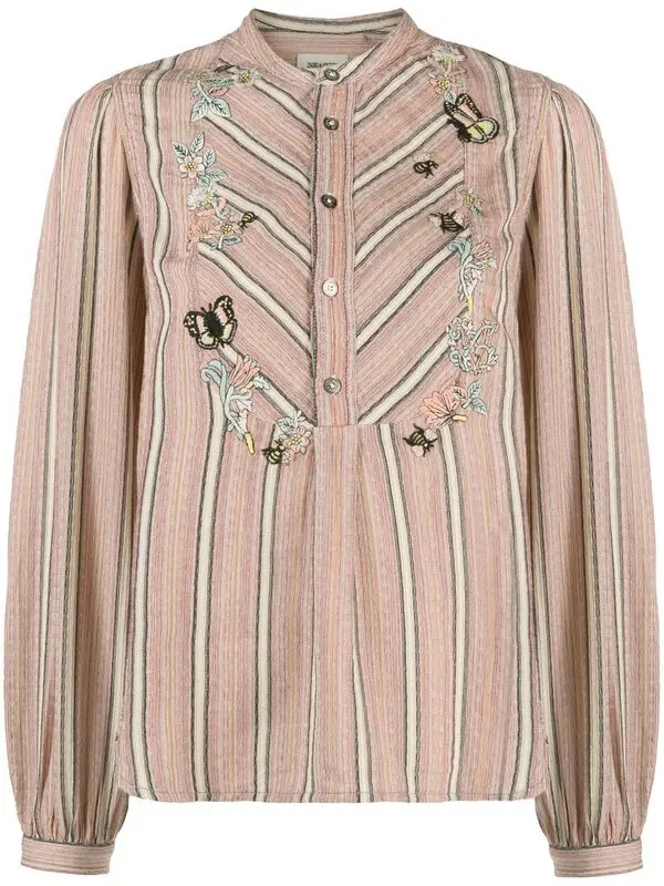 Zadig&Voltaire Embroidered Pinstriped Blouse
