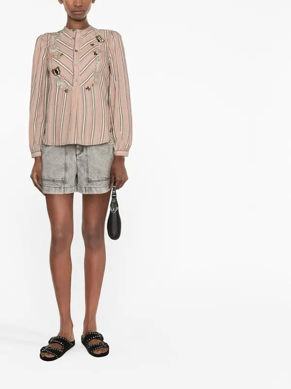 Zadig&Voltaire Embroidered Pinstriped Blouse