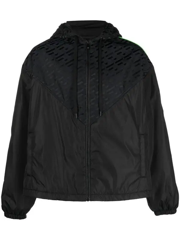 Versace Panelled Logo-Print Track Jacket In Black - 75% Off 