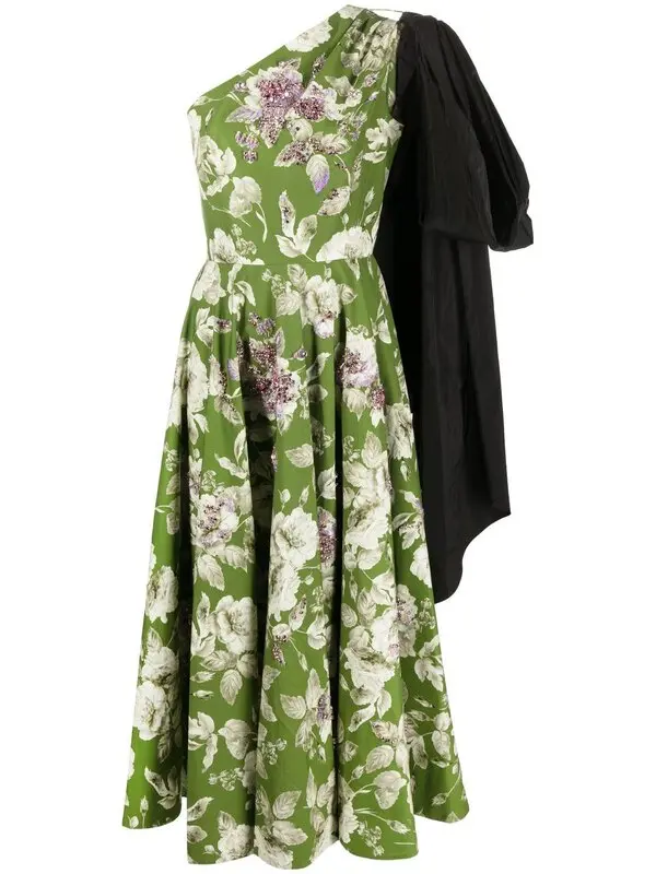 Erdem Asymmetric Floral-print Midi Dress