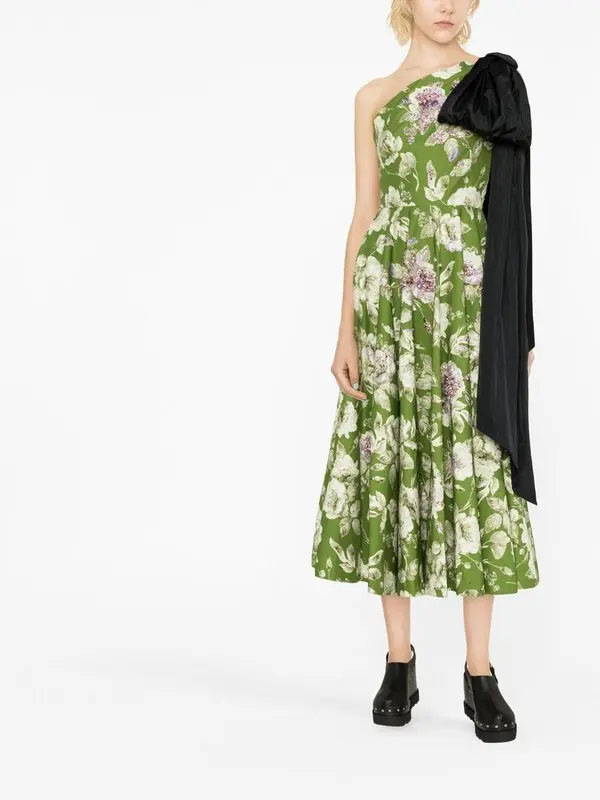 Erdem Asymmetric Floral-print Midi Dress