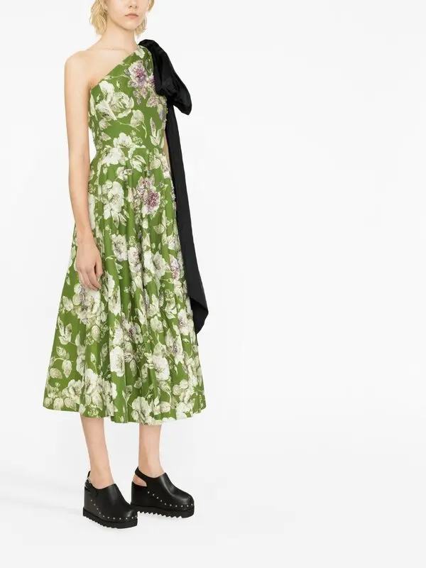 Erdem Asymmetric Floral-print Midi Dress