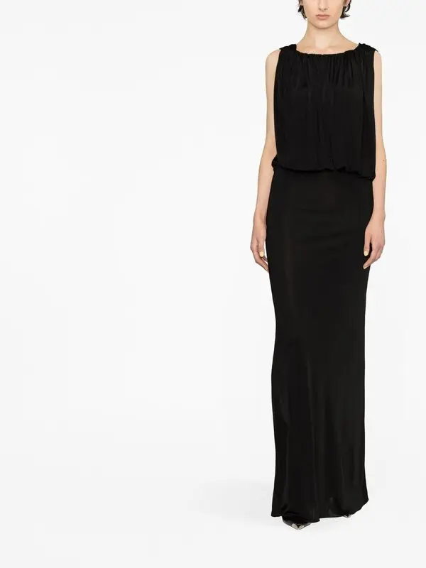 Saint Laurent Draped Sleeveless Jersey Dress