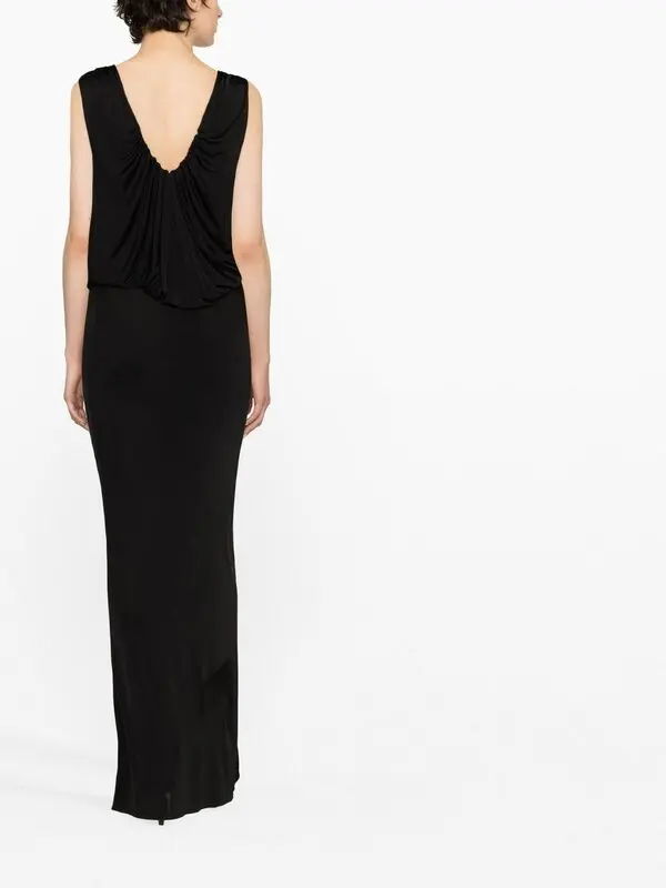 Saint Laurent Draped Sleeveless Jersey Dress