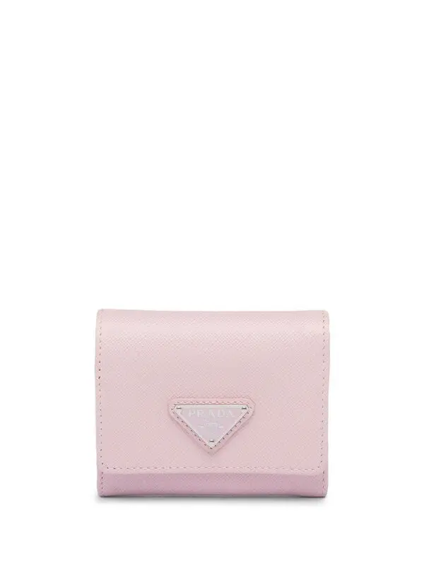 Prada Triangle-logo Saffiano Leather Wallet - Pink