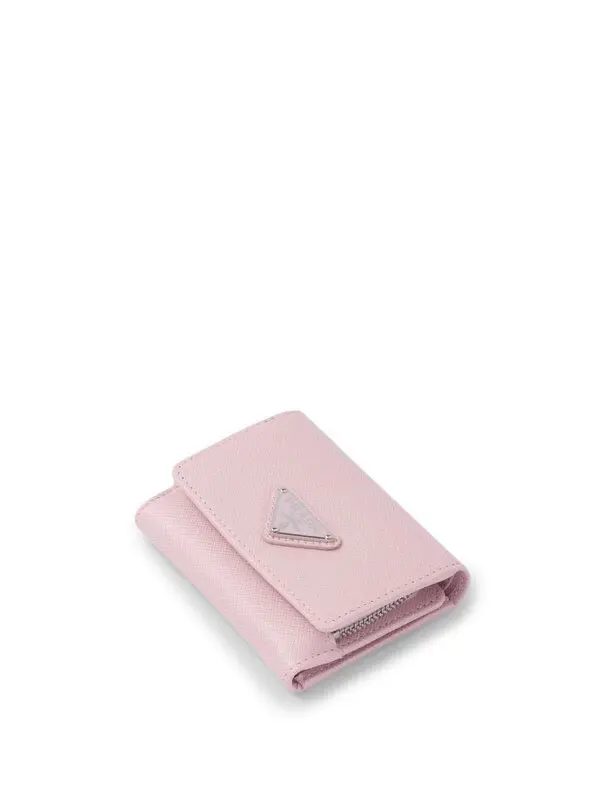 Prada Triangle-logo Saffiano Leather Wallet - Pink