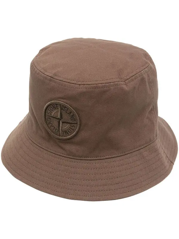 Stone Island Embroidered Logo Bucket Hat - Green